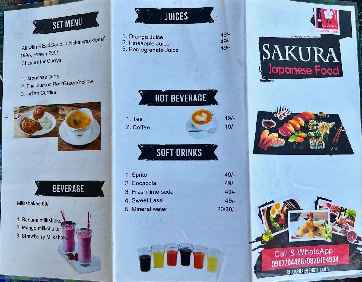 Menu at Sakura Japanese Food, Champhai