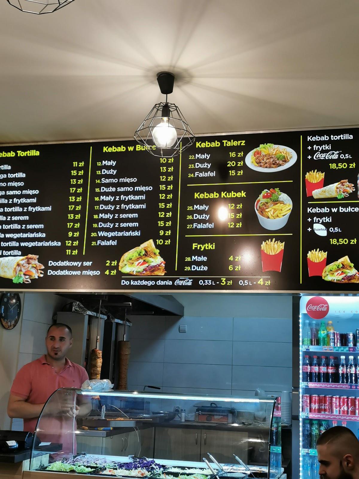 Menu at Salih Kebab cafe, Katowice