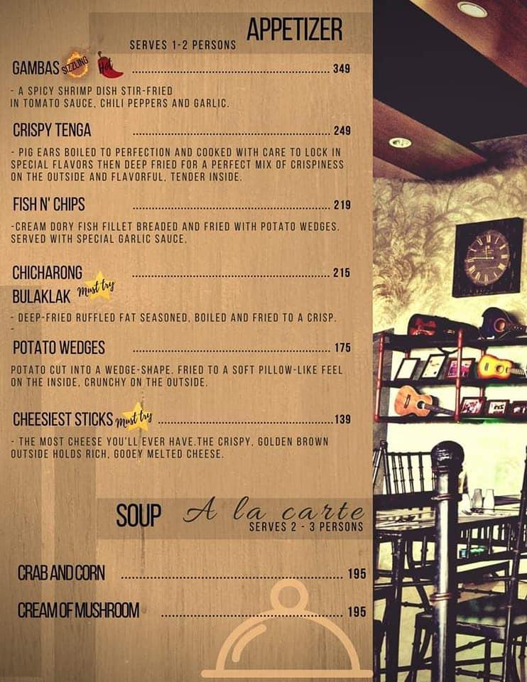 Menu at Ten 2 One Restobar, Calapan, Xentro Mall
