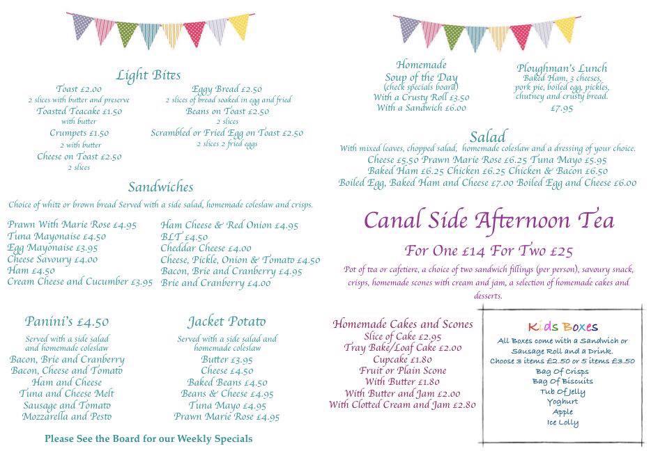 Menu at The Waterfront Inn pub & bar, West Stockwith
