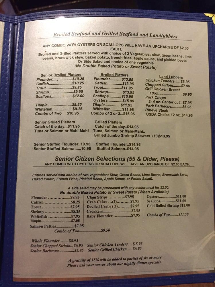 Menu at Captain Stanley's Seafood restaurant, Raleigh, S Wilmington St