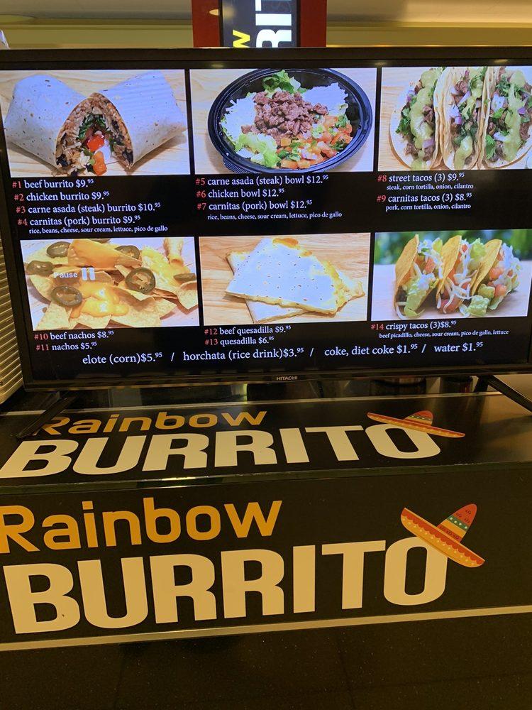 Menu at Rainbow Burrito restaurant, Honolulu