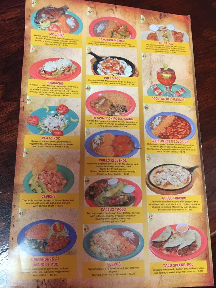 Menu at Taco Roc restaurant, Chattanooga, Lee Hwy