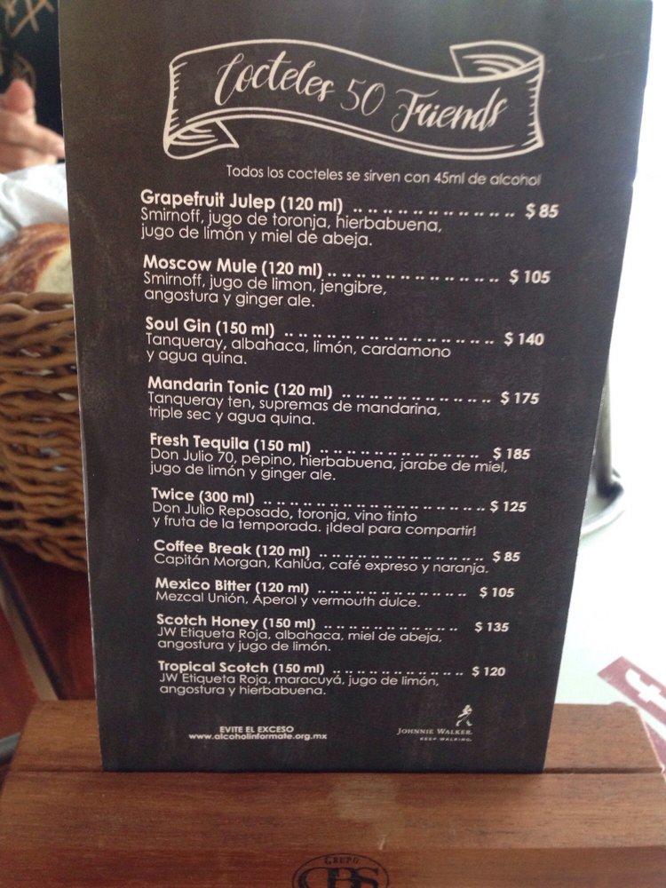Carta de pizzería 50 Friends Oasis Coyoacán, Ciudad de México, Avenida ...