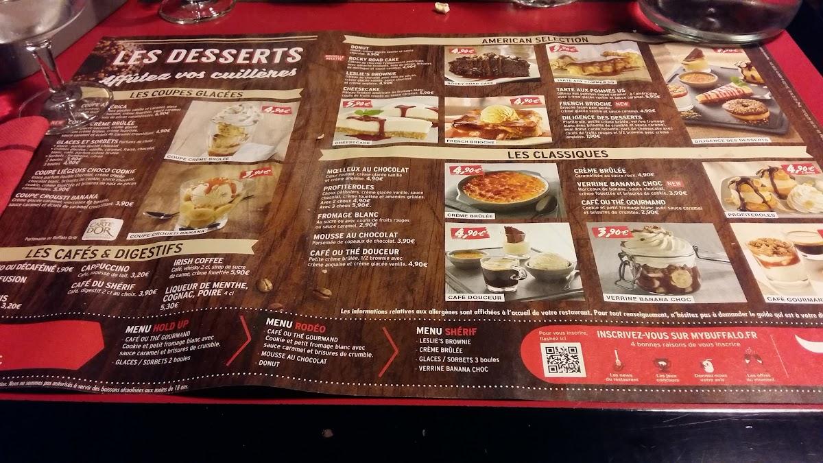 Menu at Buffalo Grill restaurant, Bar-le-Duc, ZAC de la