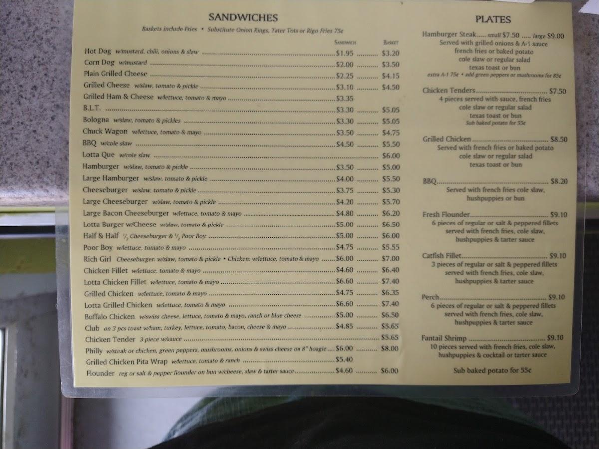 Menu at Catalina grill restaurant, Bessemer City