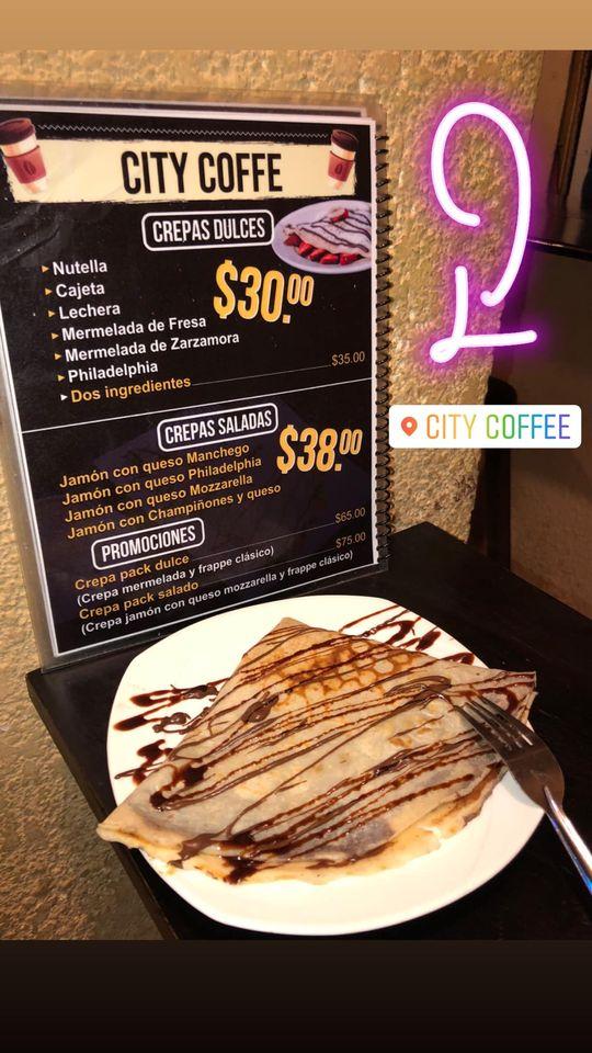 Menu at City Coffee cafe, Jesús María Garza