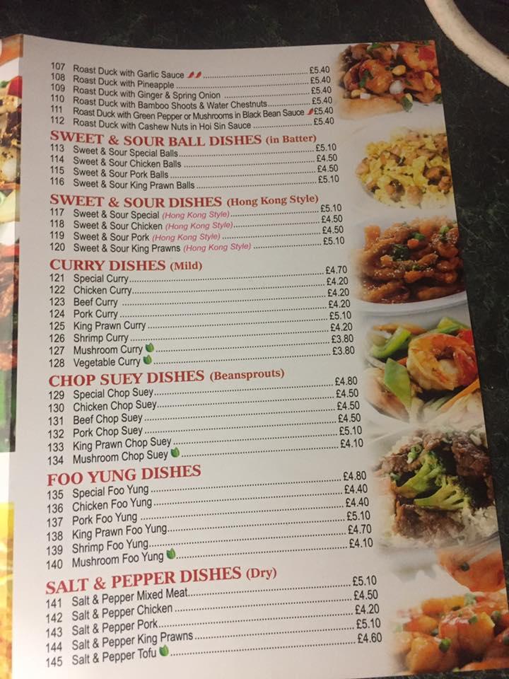 Menu at Cross Over Golden fast food, Northwich