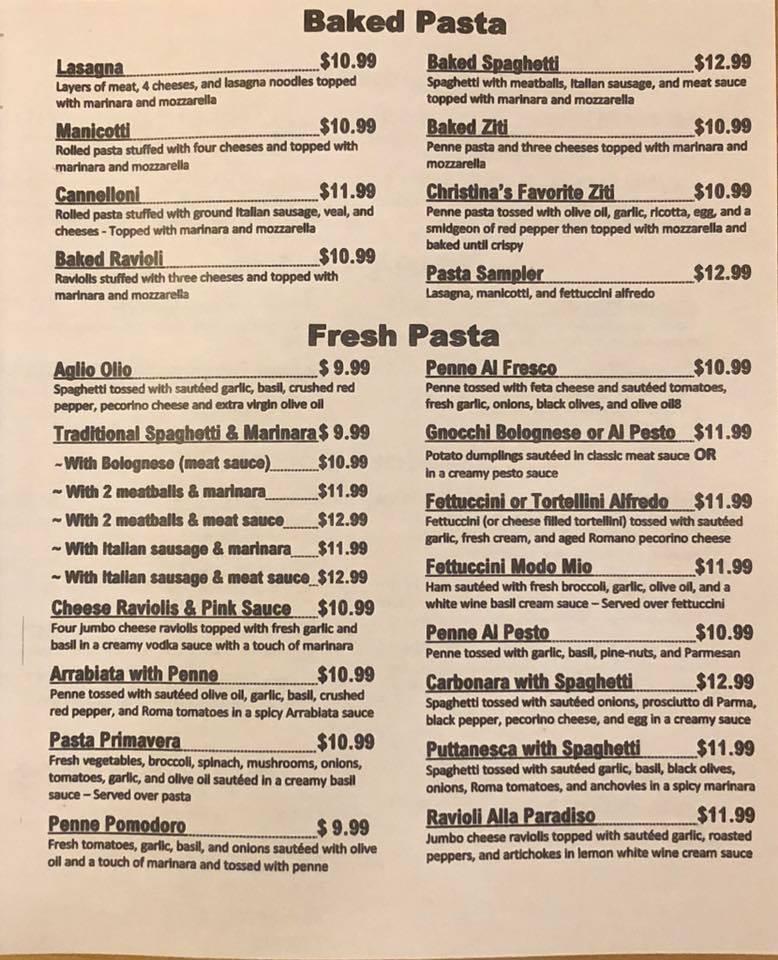 Menu at Dolce Vita Italian Ristorante desserts, Hot Springs Village