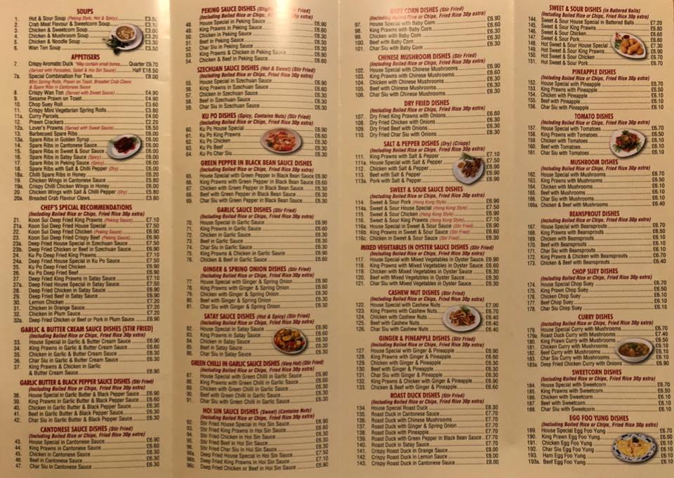 Menu at Dragon Pearl cottage Chinese take away restaurant, Newcastle ...