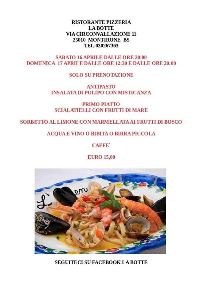 Menu at La botte pizzeria, Montirone