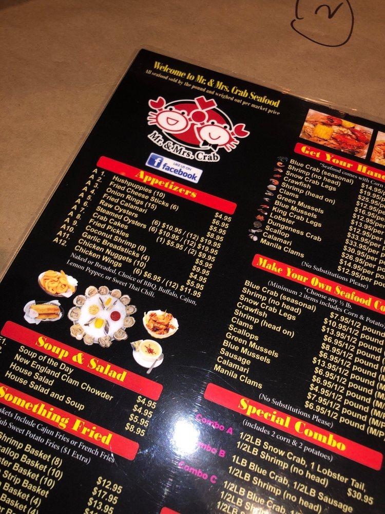 Menu at Mr. & Mrs. Crab - Brandon pub & bar, Brandon