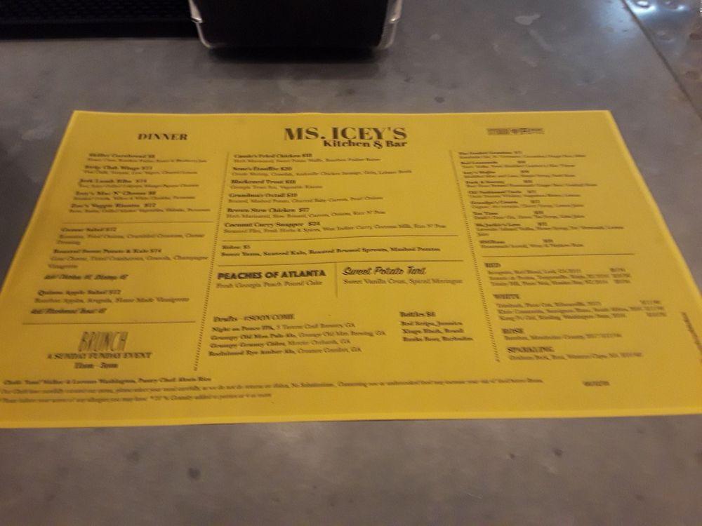 Menu at Ms. Iceys Kitchen & Bar, Decatur