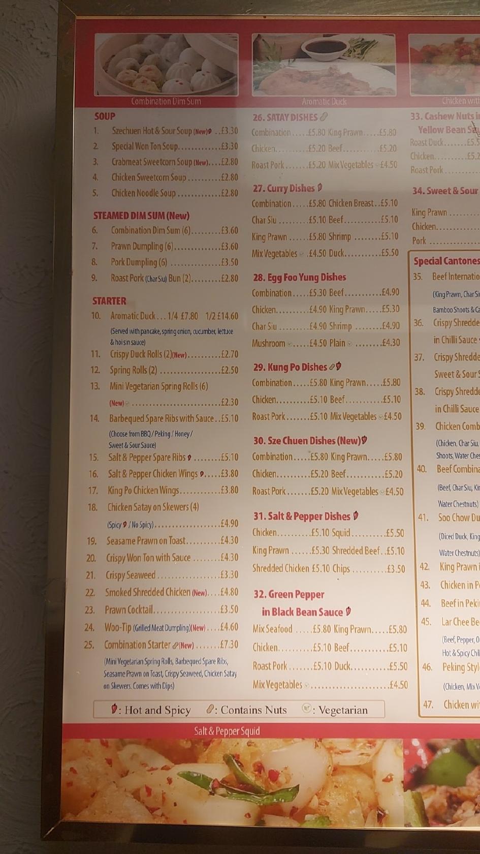 Menu at Nam's Palace fast food, Hawick
