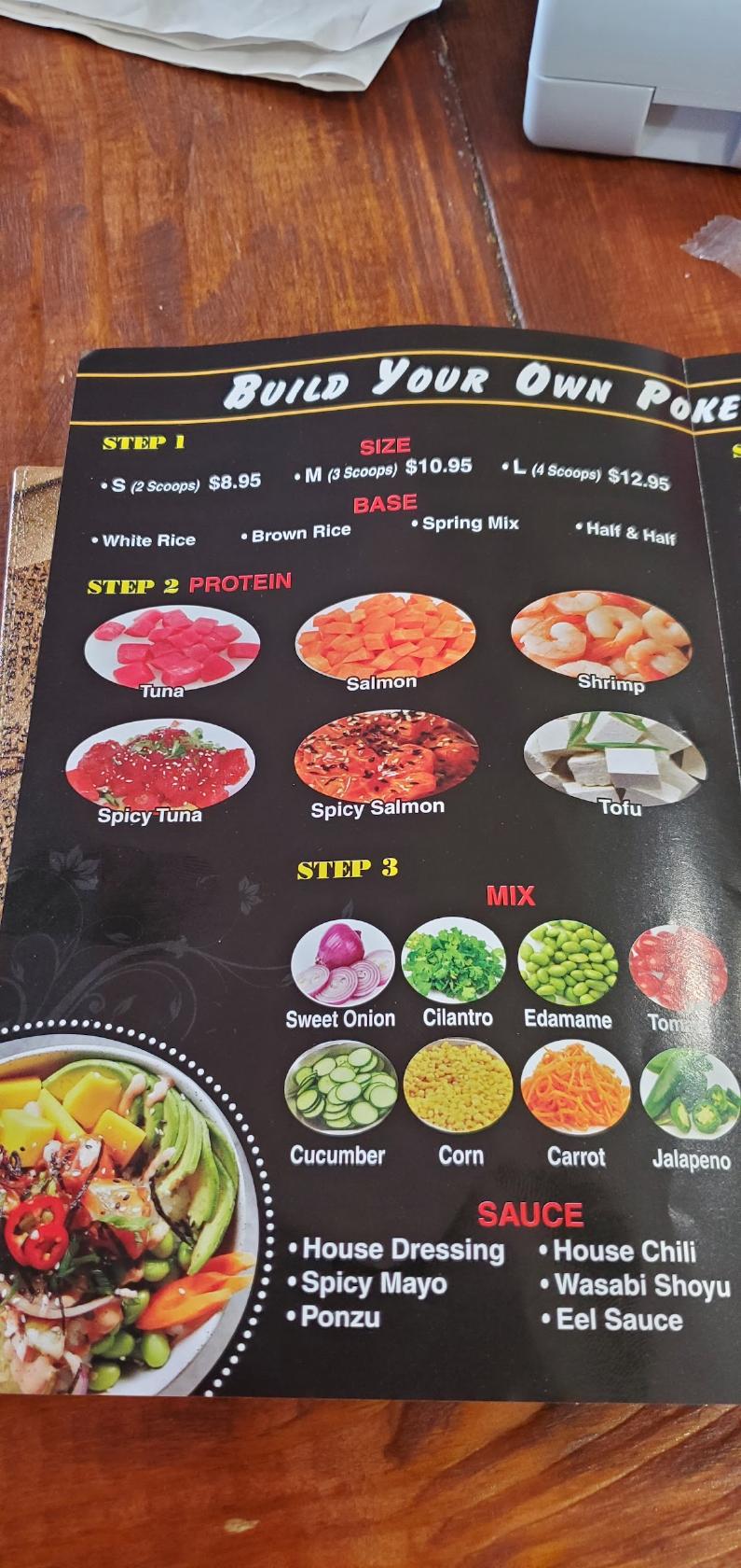 Menu at Poke Poke Sushi Bowl & Bubble Tea pub & bar, Port St. Lucie