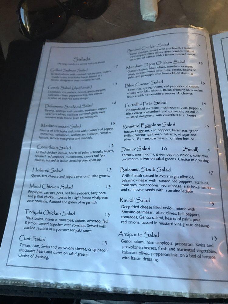 Menu at Romeo's Euro Café restaurant, Gilbert