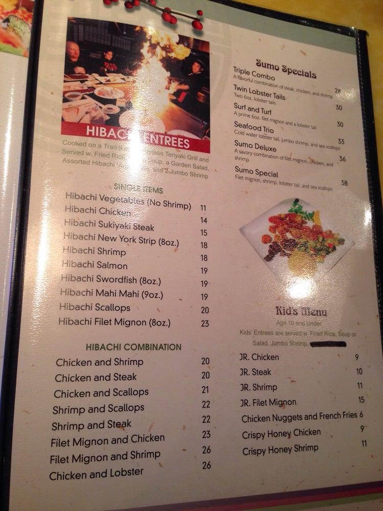 Menu at Sumo Japanese Steakhouse & Sushi Bar, Biloxi, Beach Blvd #1
