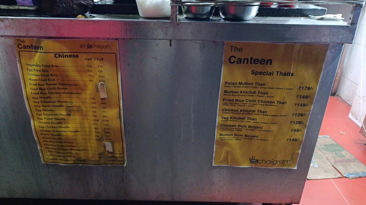 Menu at THE CANTEEN BY CHAIGRAM, Kolkata