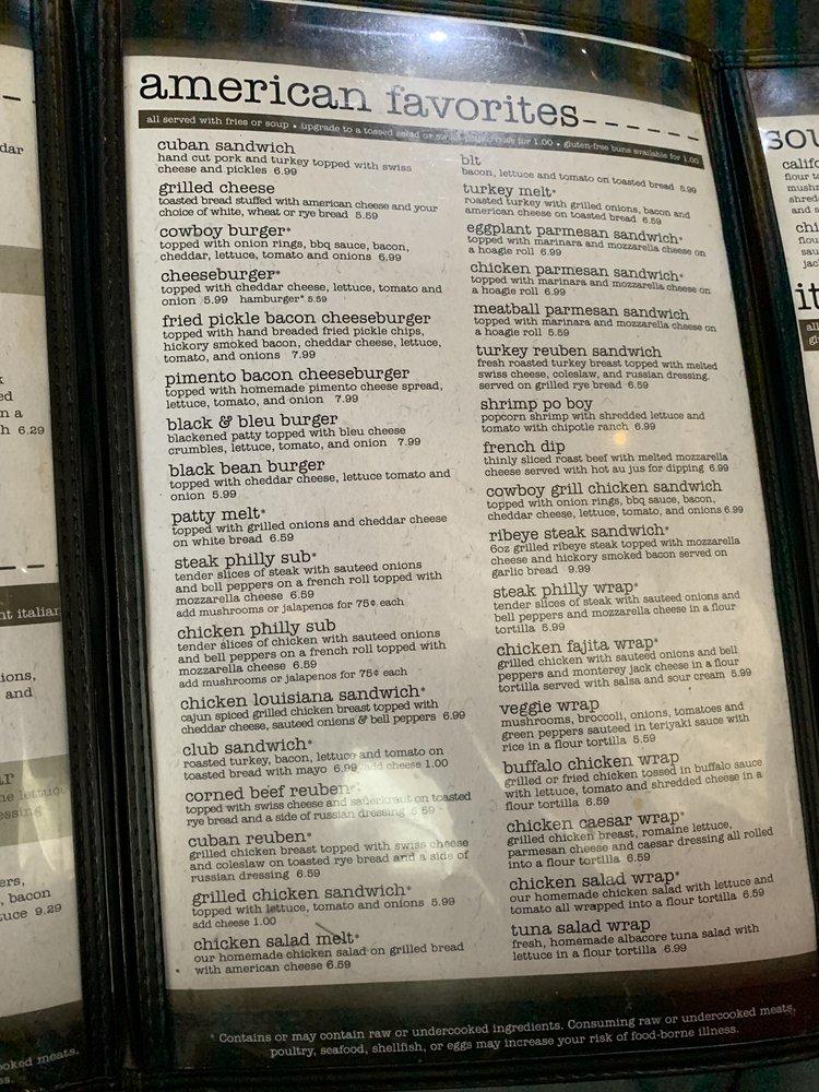 Menu at The Corner Cafe, Griffin