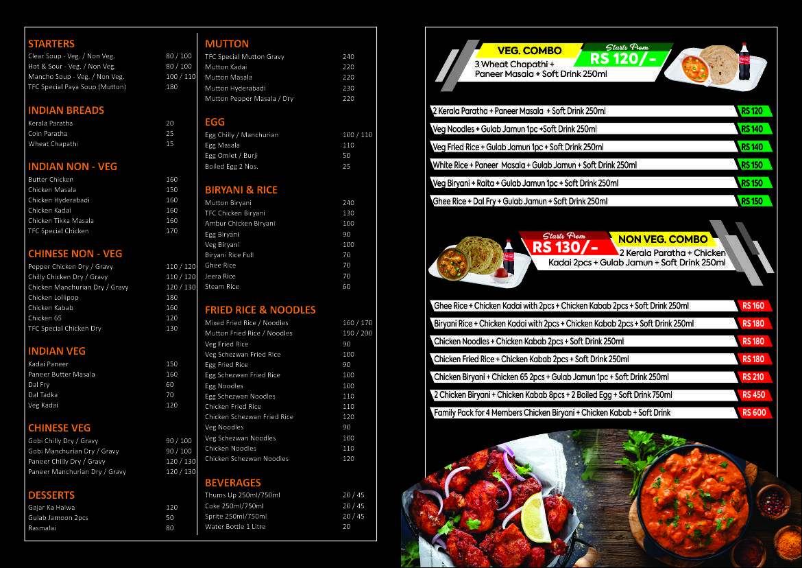 Menu at Mr. Chef Restaurant, Bengaluru