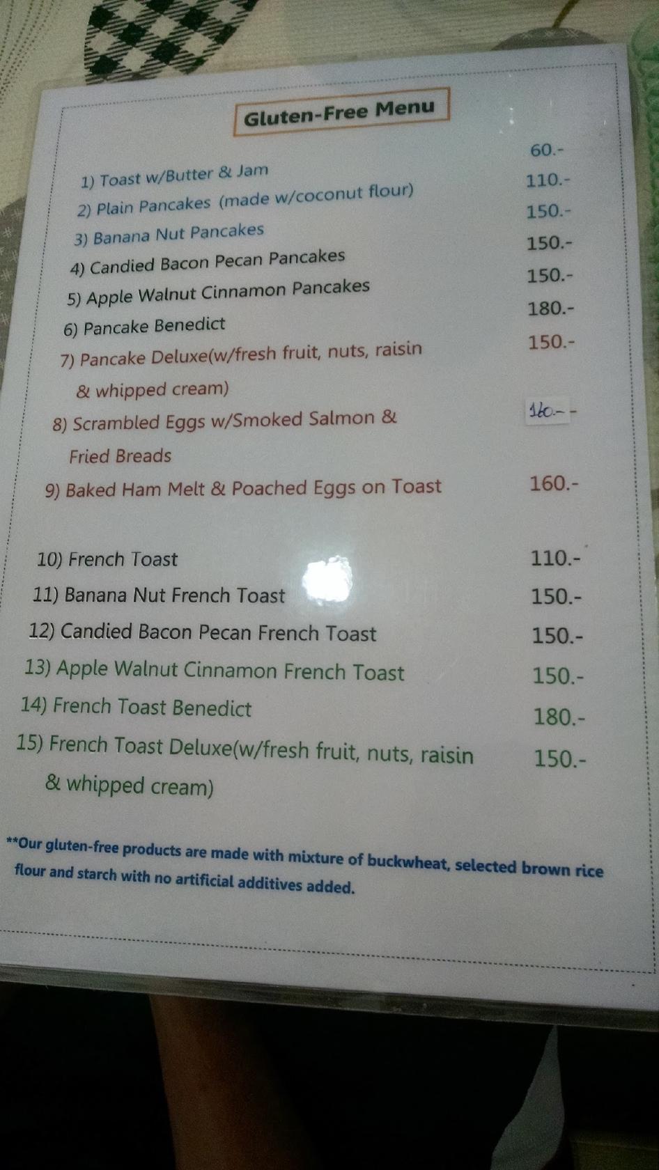 Menu at Bake & Bite restaurant, Chiang Mai, 3/7 2 Kaeo Nawarat Soi 3