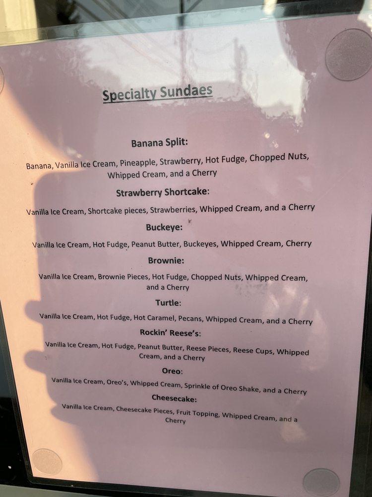 Menu at Lil E's Ice Cream fast food, Plain City