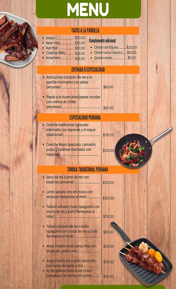 Carta del restaurante Machu Picchu "El Sabor Del Perú", Ciudad del México
