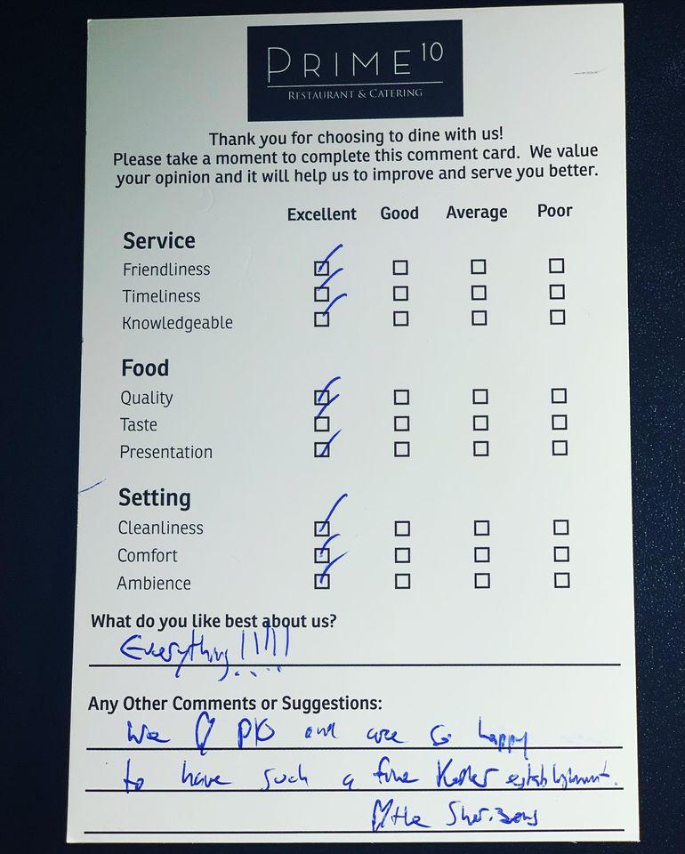Menu at Prime 10 steakhouse, Southfield