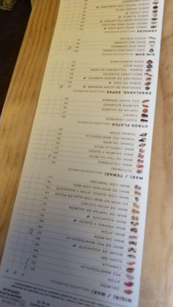 Menu at Sumo Fusión Restaurante, Madrid, C.Gran Vía
