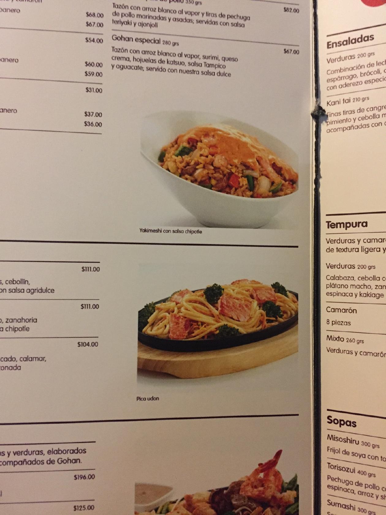 Carta del restaurante Sushi Itto Galerias Metepec, Metepec