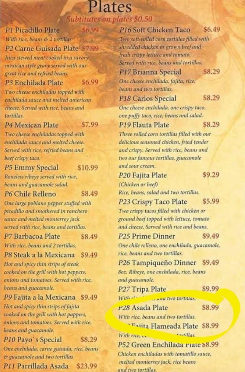 Menu at Tink-A-Tako (Tezel Rd.) restaurant, San Antonio, Tezel Rd