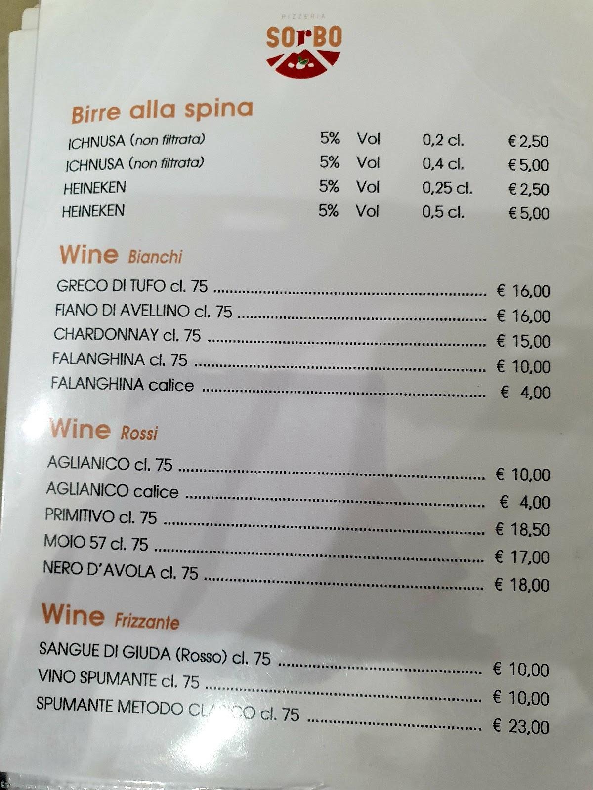 Menu da Sorbo Ristorante Pizzeria, Masseria S. Biagio