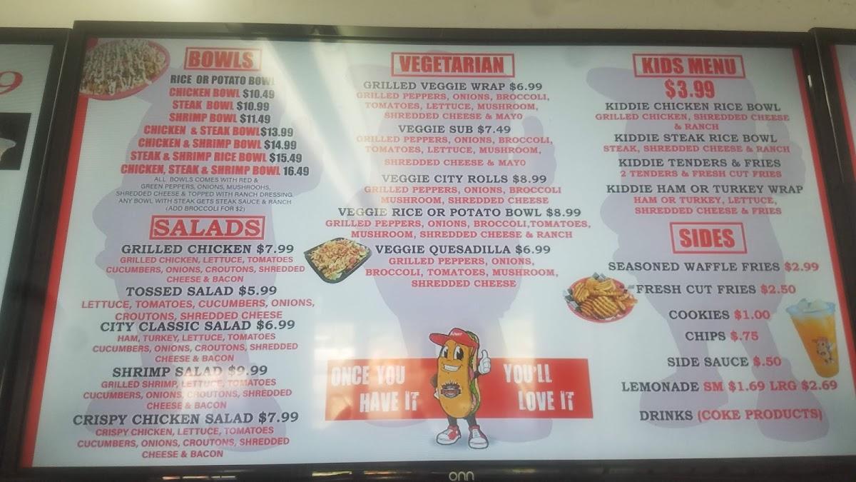 Menu at Sub City restaurant, Cleveland, Euclid Ave