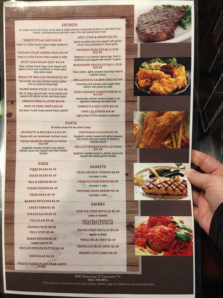 Menu at The Riverstone Restaurant, Townsend