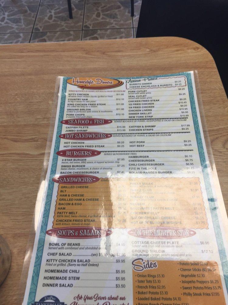 Menu at 4 Star Diner restaurant, Roland