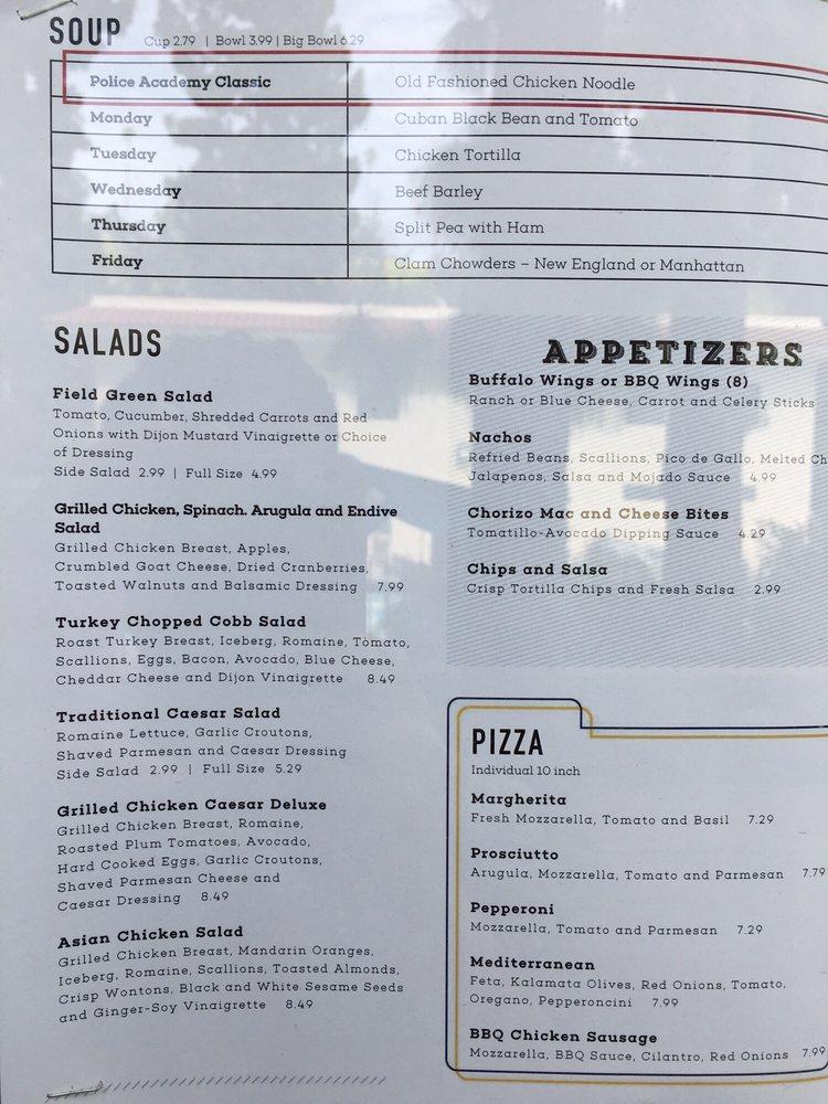 Menu at Academy Cafe, Los Angeles, Academy Dr