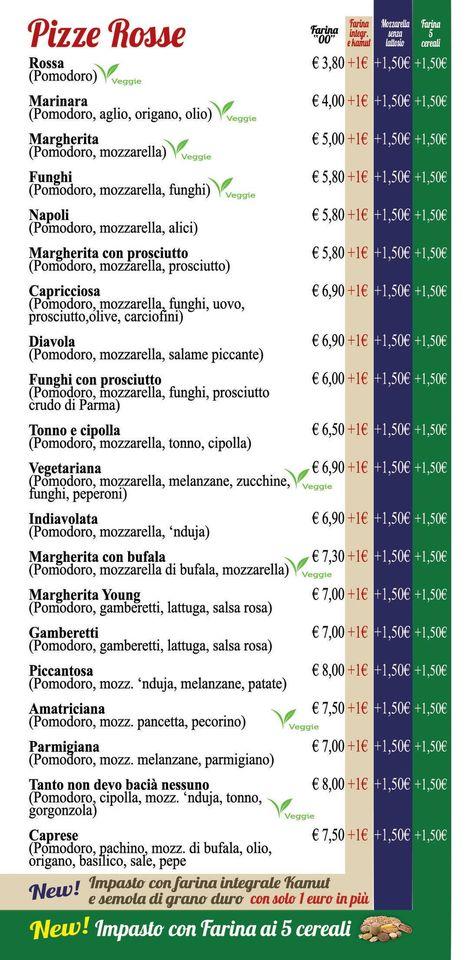 Menu da Pony Pizza Cassia pizzeria, Roma, Via Cassia 1144 A/