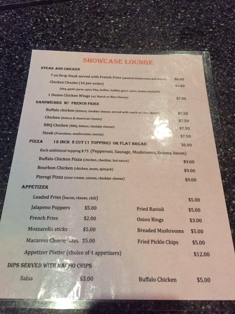 Menu at Showcase Bar & Grille, Garfield Heights