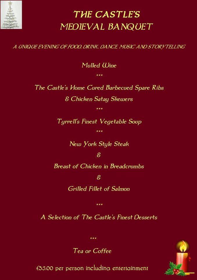 Menu at Tyrrellspass Castle restaurant, Tyrrellspass, Main St