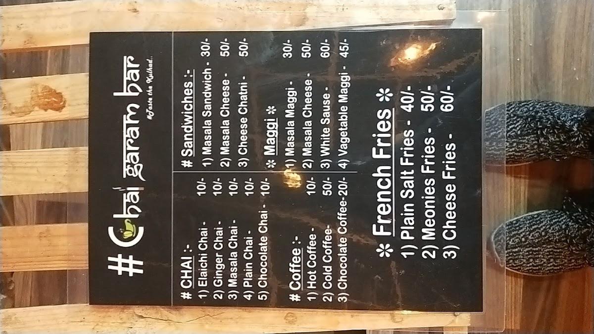 Menu at Chai Garam Bar, Indore