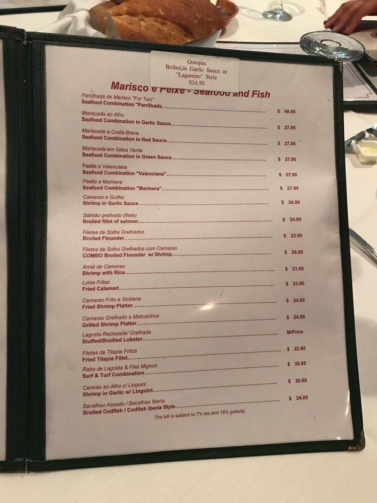 Menu at Iberia Tavern & Restaurant, Newark