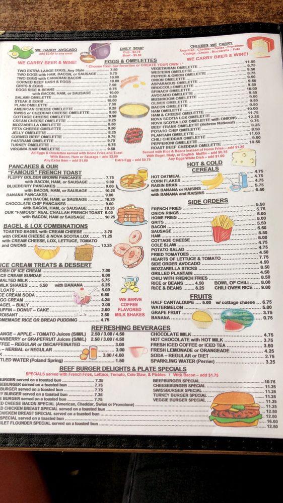 Menu at La Bonbonniere cafe, New York City