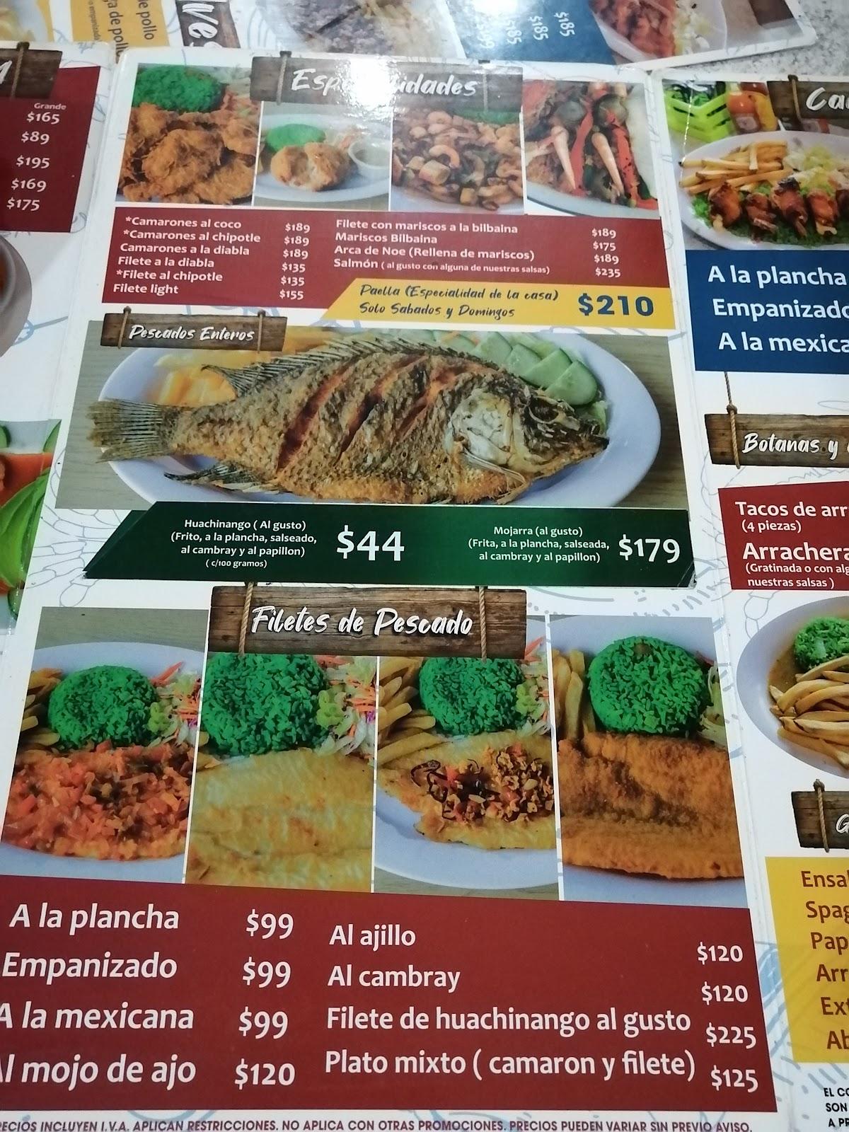 Menu at La Pesca Morelos restaurant, Monterrey, Emilio Carranza 999 sur