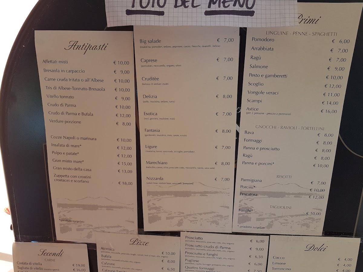 Menu da Marechiaro pizzeria, Alba