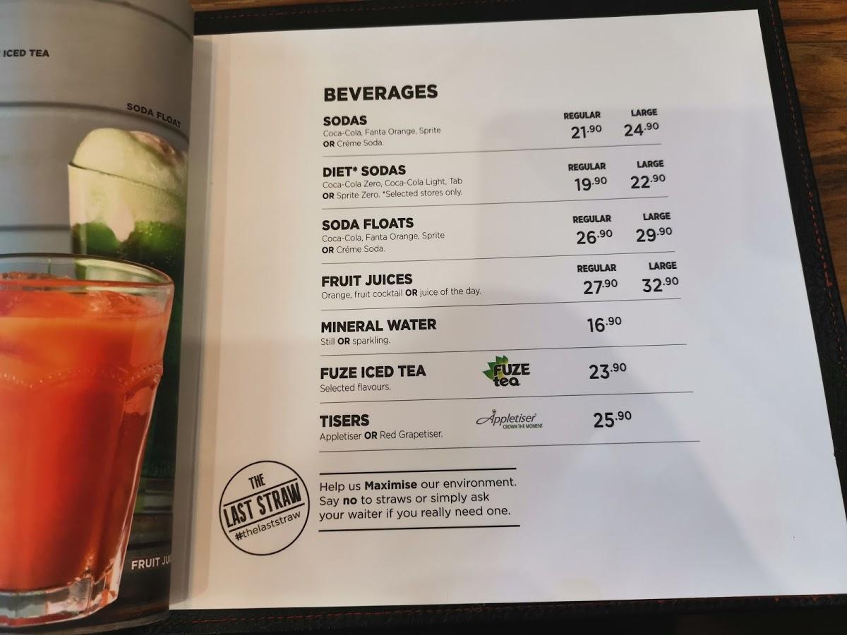Menu at Maxi's Empangeni restaurant, Empangeni