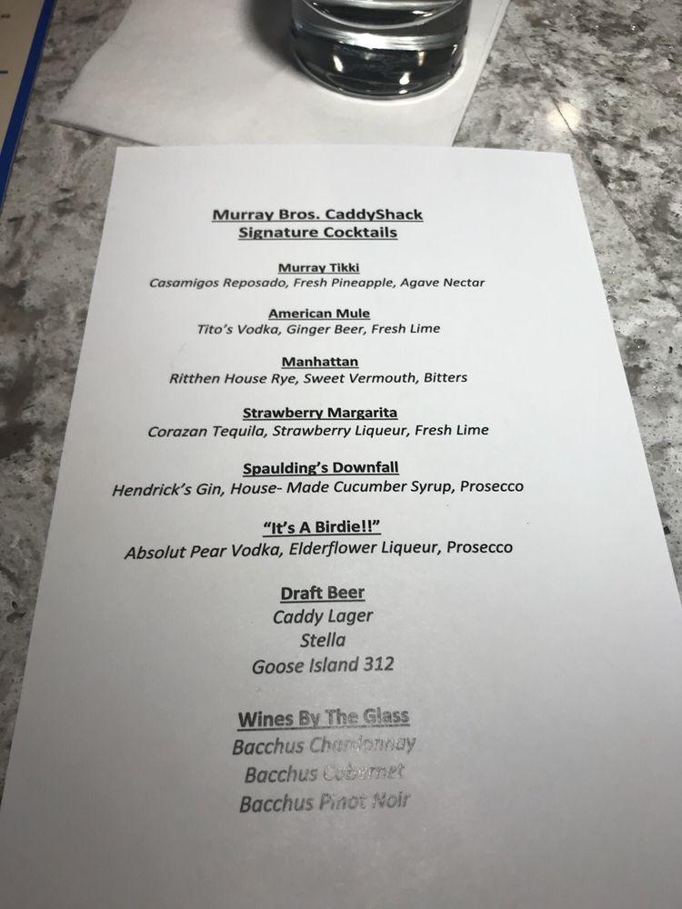 Menu at Murray Bros. Caddyshack pub & bar, Rosemont, Balmoral Ave