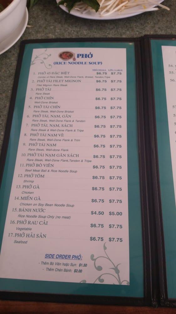 Menu at Pho 45 - La Mirada restaurant, La Mirada, La Mirada Blvd