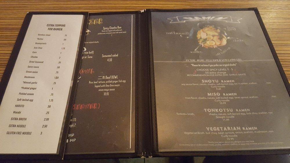 Menu at Uma Uma restaurant, Ellicott City