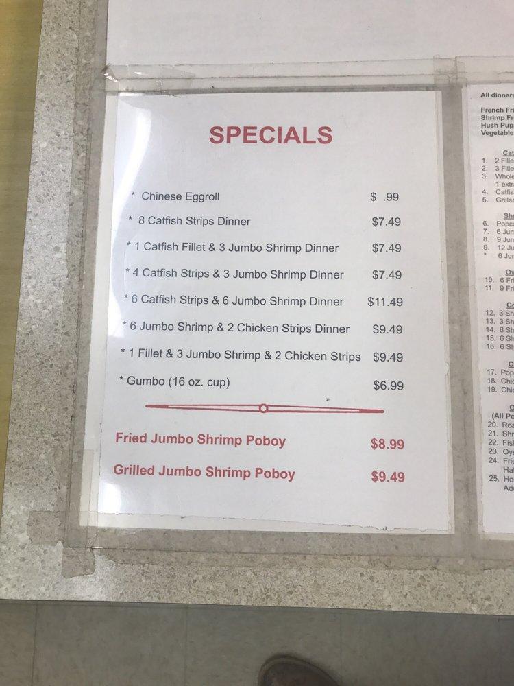 Menu at Golden Pier Seafood restaurant, West Monroe