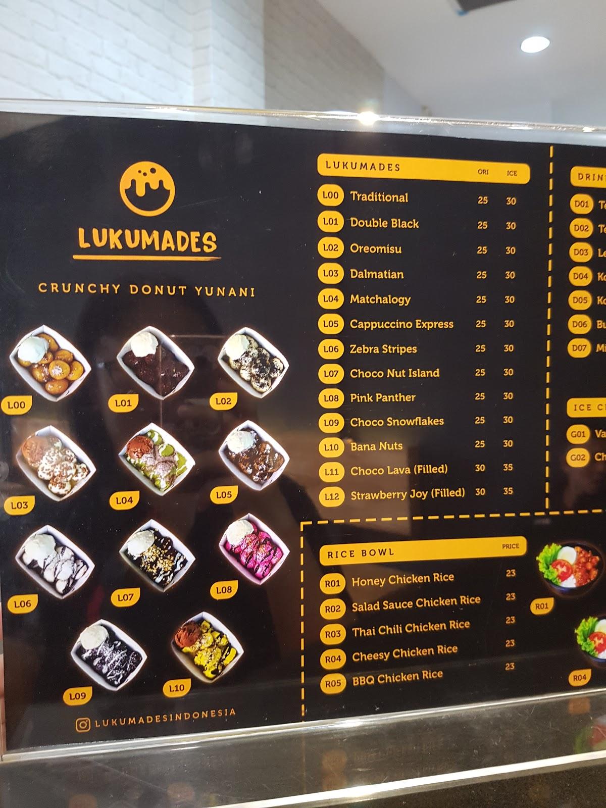 Menu at Lukumades desserts, Medan
